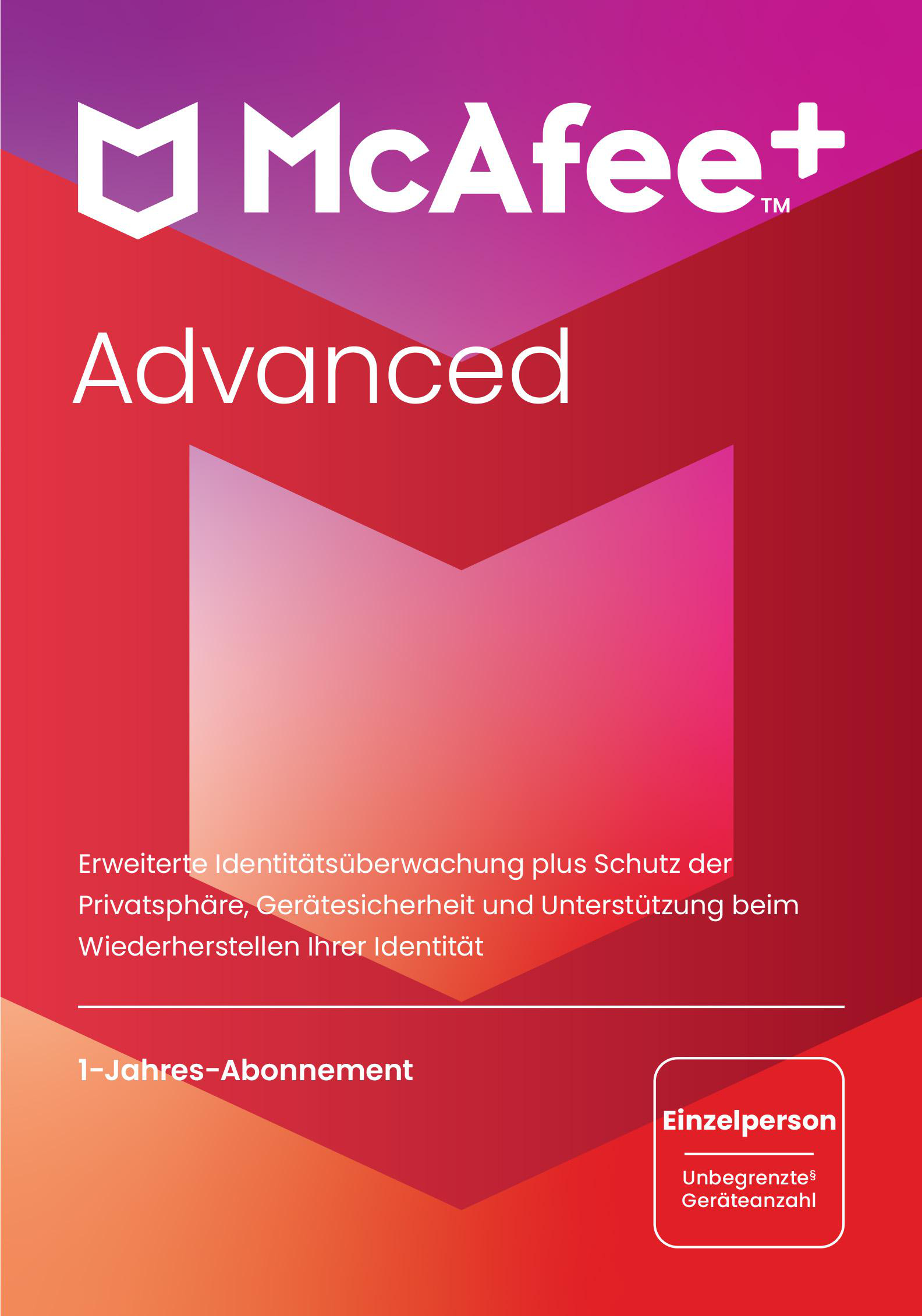 MCAFEE+ ADVANCED | INDIVIDUAL, 1 Jahr, Code in einer Box - [PC, iOS ...