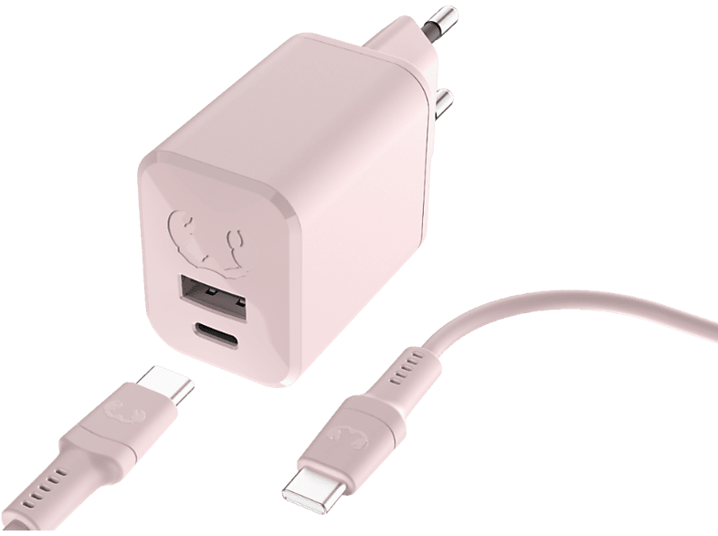 FRESH 'N REBEL Mini Charger USB-C 45W + USB-C-kabel | Roze | MediaMarkt