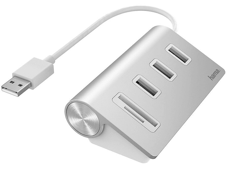 Hub HAMA USB 2.0 3xUSB-A + czytnik kart SD/MicroSD Srebrny | sprawdź ...