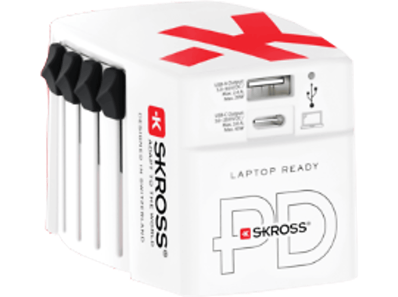 SKROSS World Charger USB A/C 45 PD | Reiseadapter (Weiss) | MediaMarkt