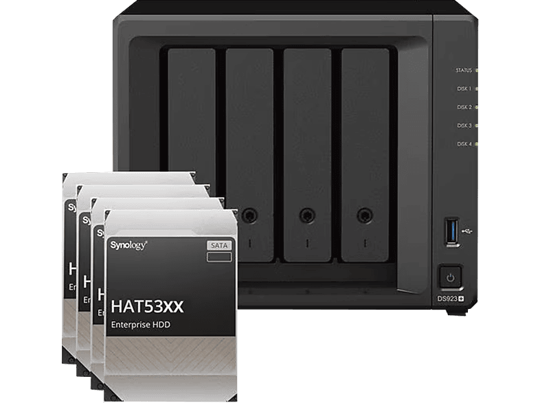 SYNOLOGY DS923+ Syno HAT53x 16 TB | NAS (HDD, 16 TB, Schwarz) | MediaMarkt