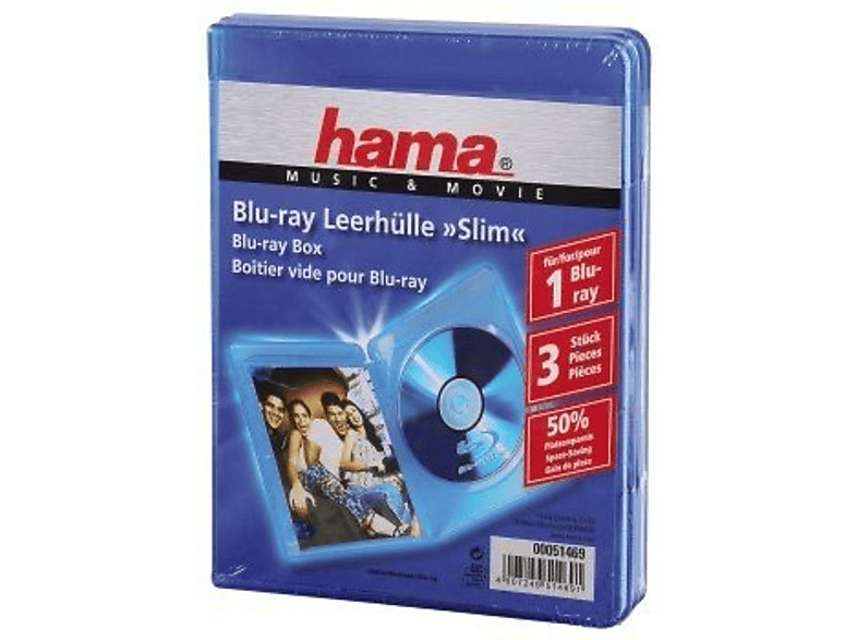 Opakowanie na cd/dvd HAMA Pudełka na płyty BLU-RAY Slim 3szt | sprawdź ...