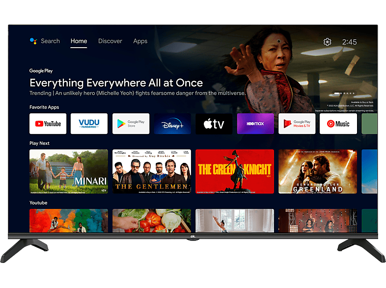 OK. OTV 43AQU-5023C QLED UHD TV (Flat, 43 Zoll / 180 cm, QLED 4K, SMART ...