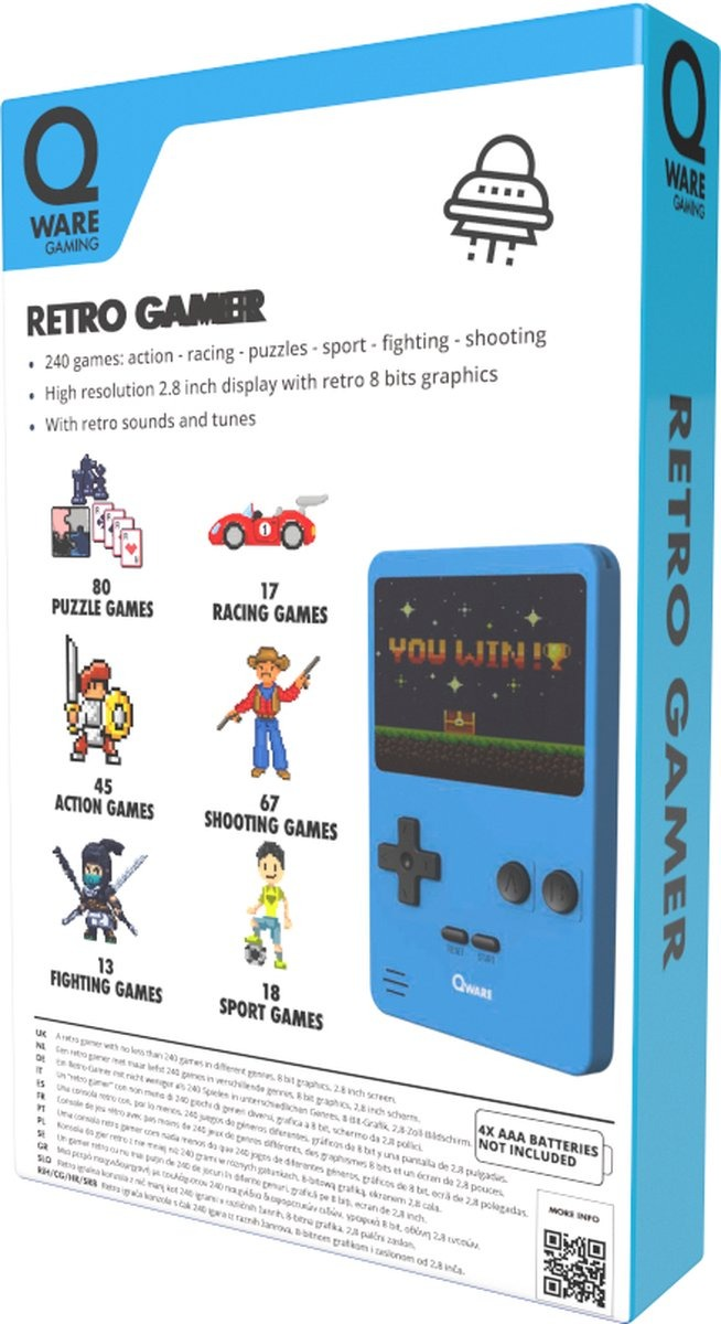QWARE Retro-gameconsole | 240 spellen (QW SND-HH28BU) Retro consoles