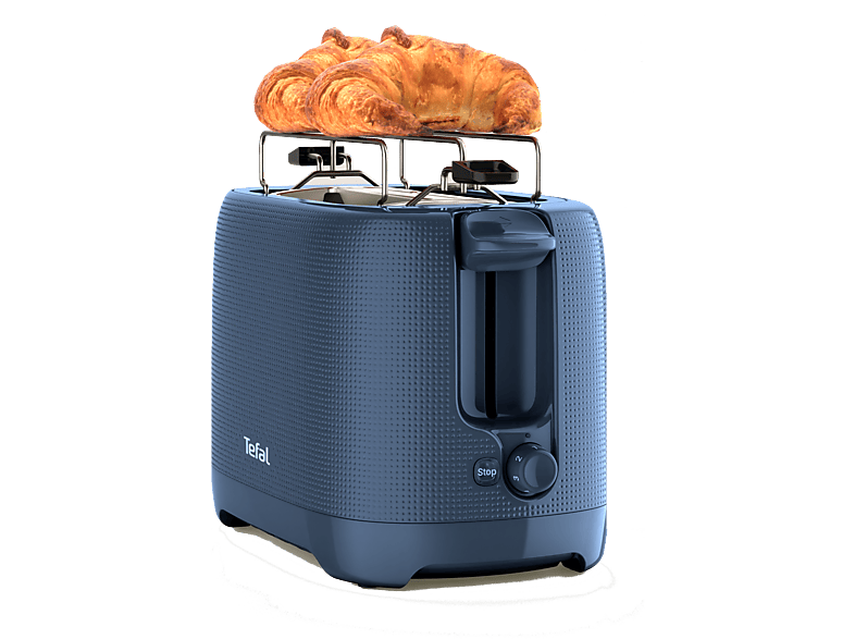 TEFAL TT2M1B14 Morning Doppelschlitz-Toaster mit Brötchenaufsatz (Blau ...