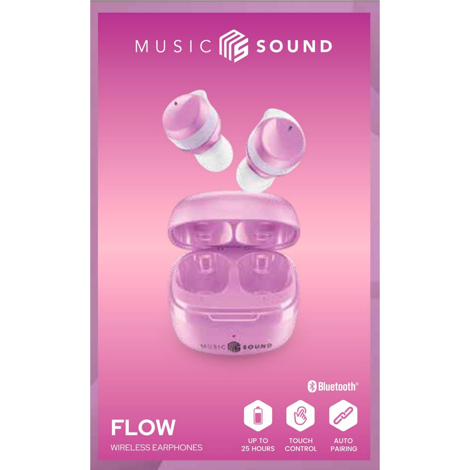 MUSIC SOUND Ecouteurs sans fil Flow Mauve (BTMSTWSFLOWV)