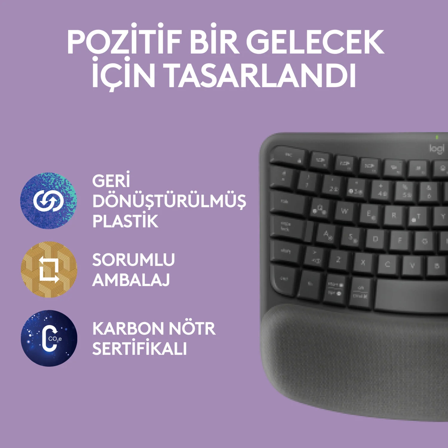 LOGITECH Wave Keys Kablosuz Ergonomik Türkçe Q Klavye Grafit Fiyat ...