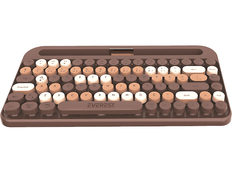 EVEREST KB-99 Mocha 2.4G+BT1+BT2 Çoklu Cihaz Bağlantılı Q Kablosuz ...