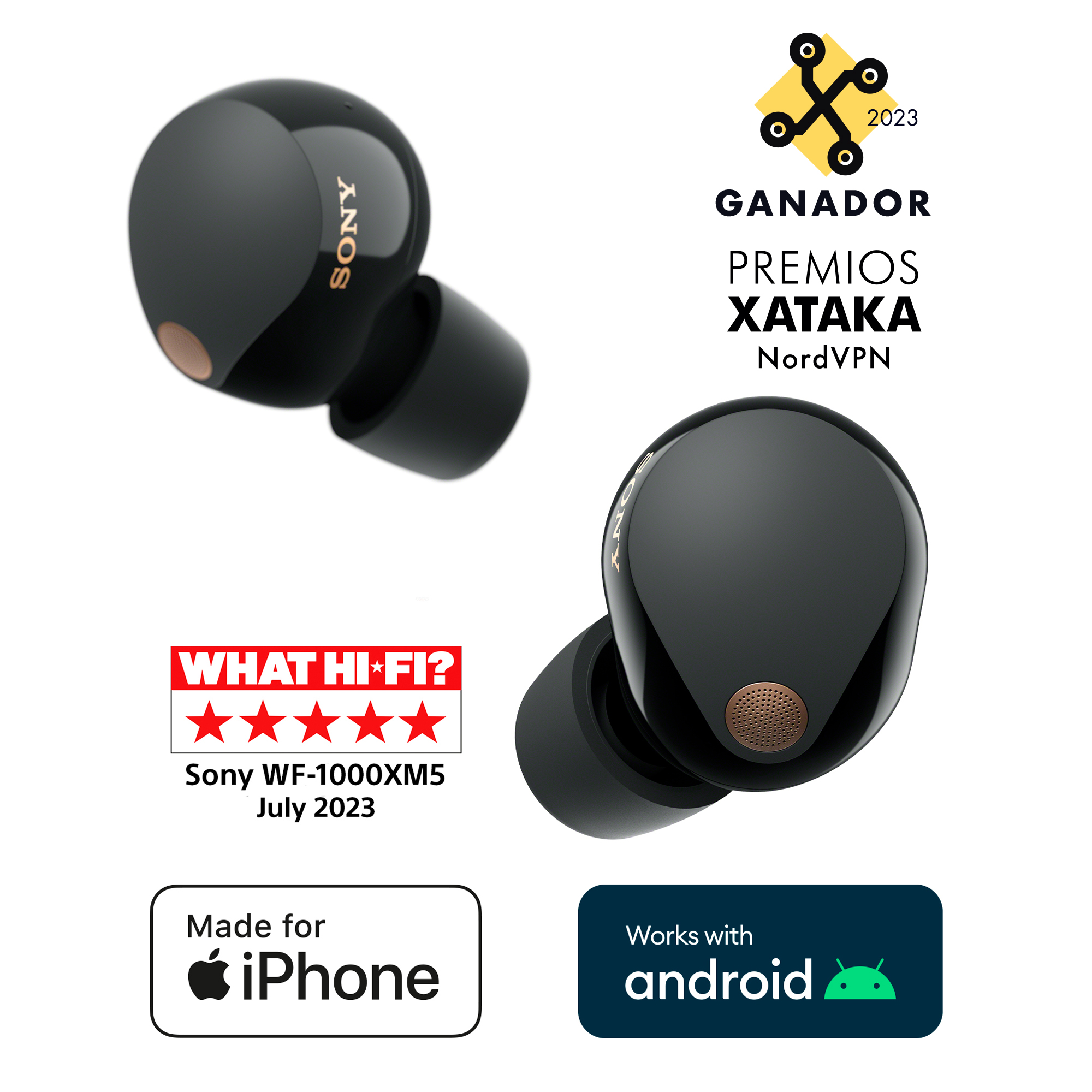 Auriculares True Wireless | Sony WF1000XM5B, Cancelación de ruido ...