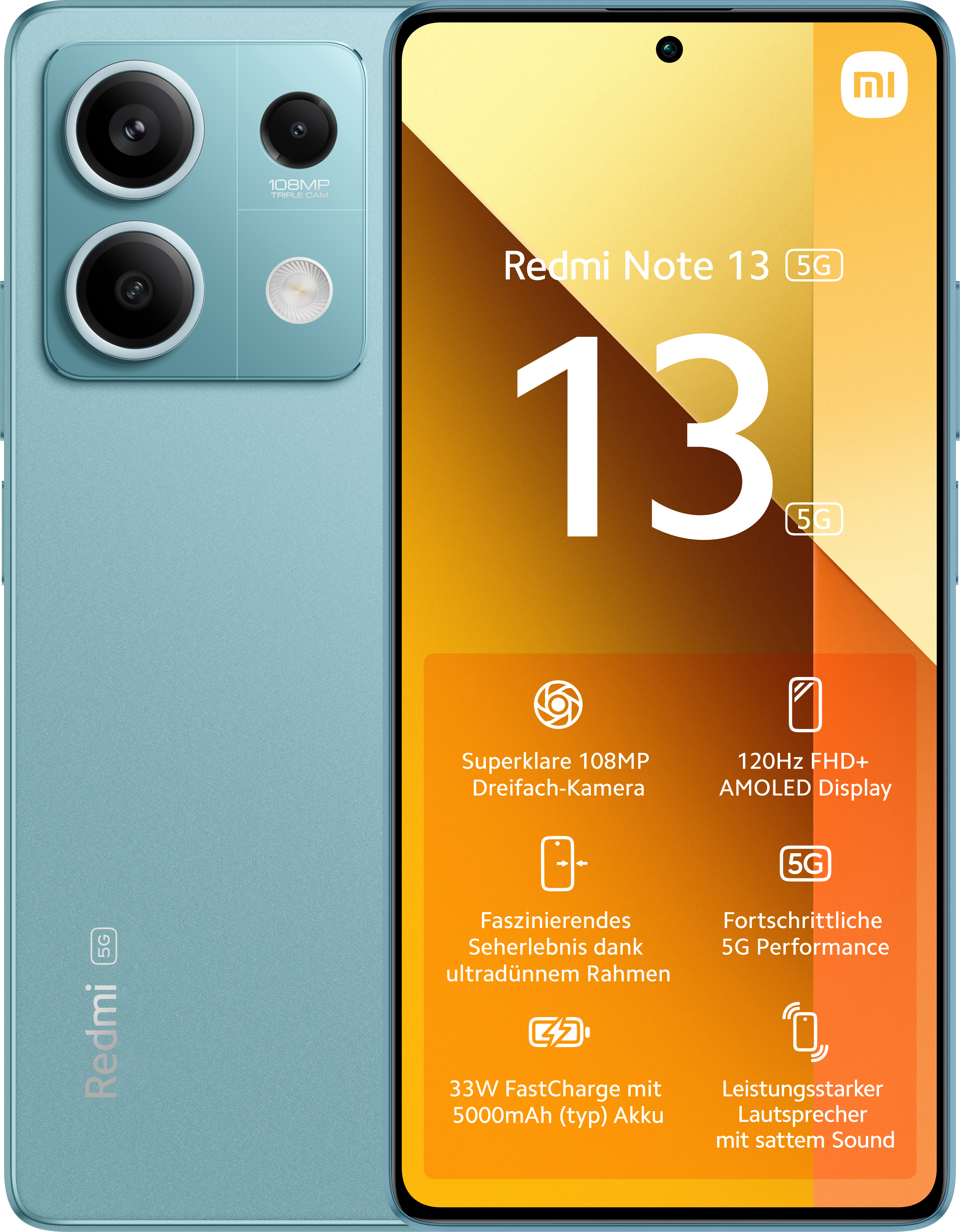 XIAOMI Redmi Note 13 5G 128 GB, Ocean Teal online kaufen | MediaMarkt