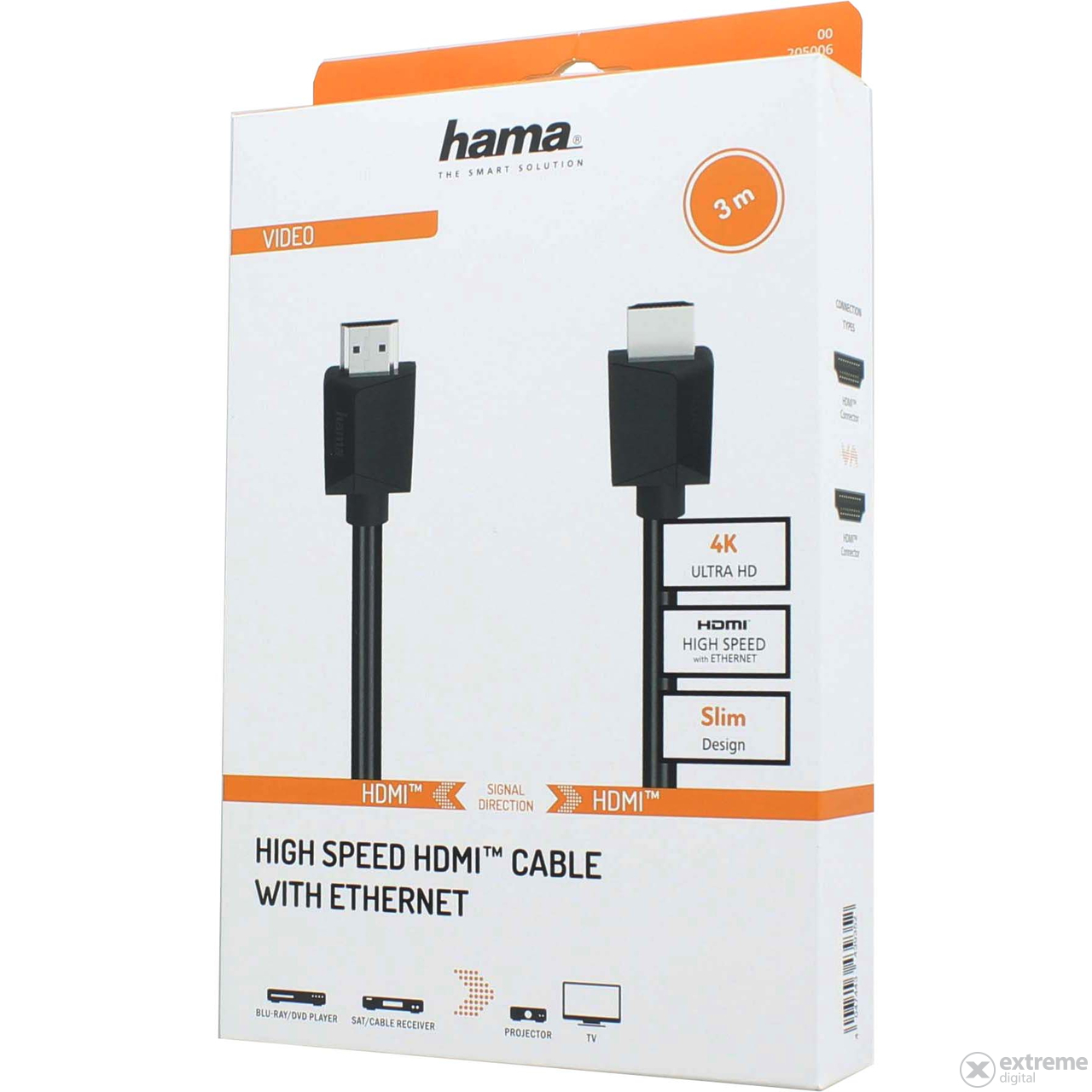 HAMA HM.205006 4K Ethernet 3m HDMI Kablo Siyah Fiyat & Özellik | MediaMarkt