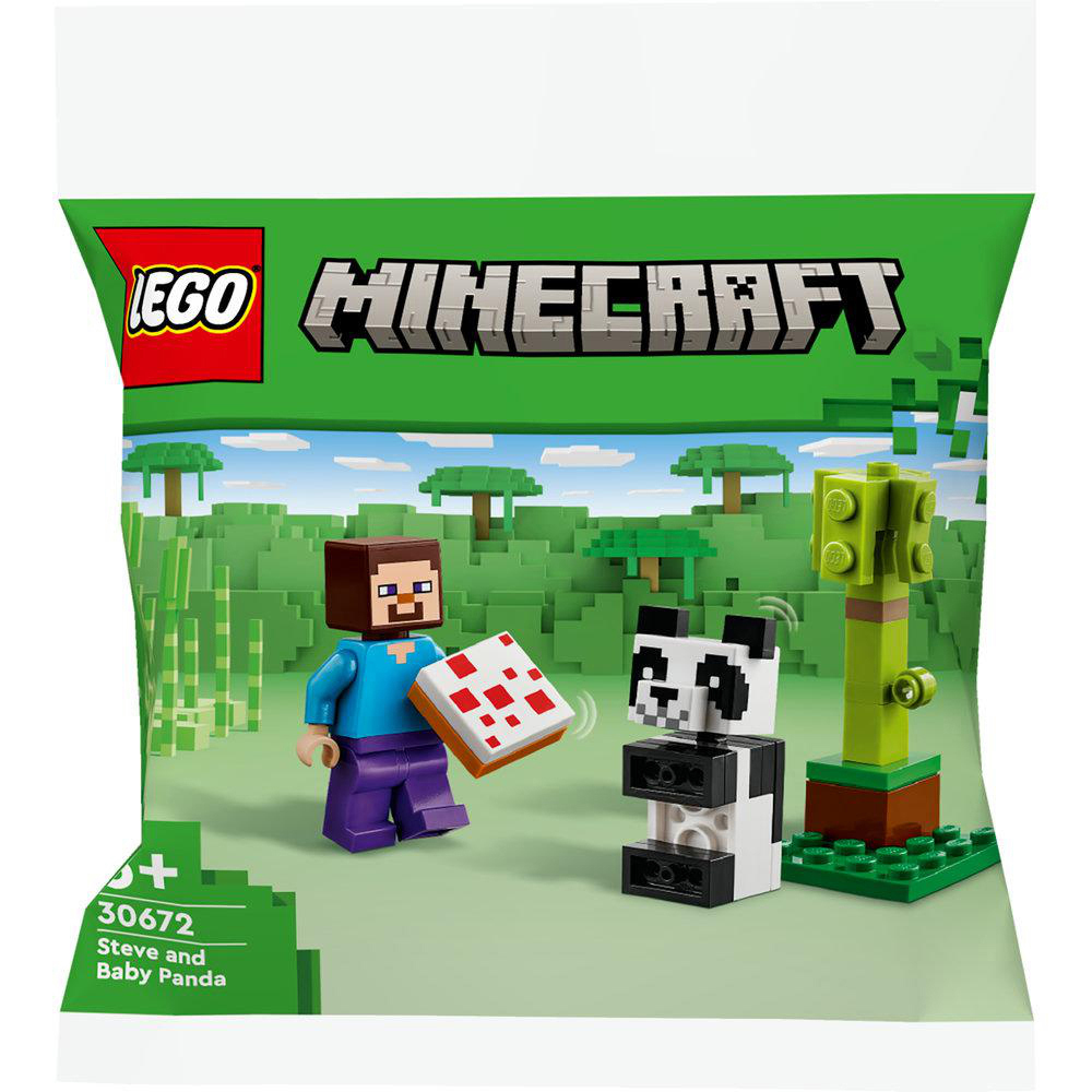 LEGO Minecraft 30672 Steve mit Baby-Panda Bausatz, Mehrfarbig LEGO ...