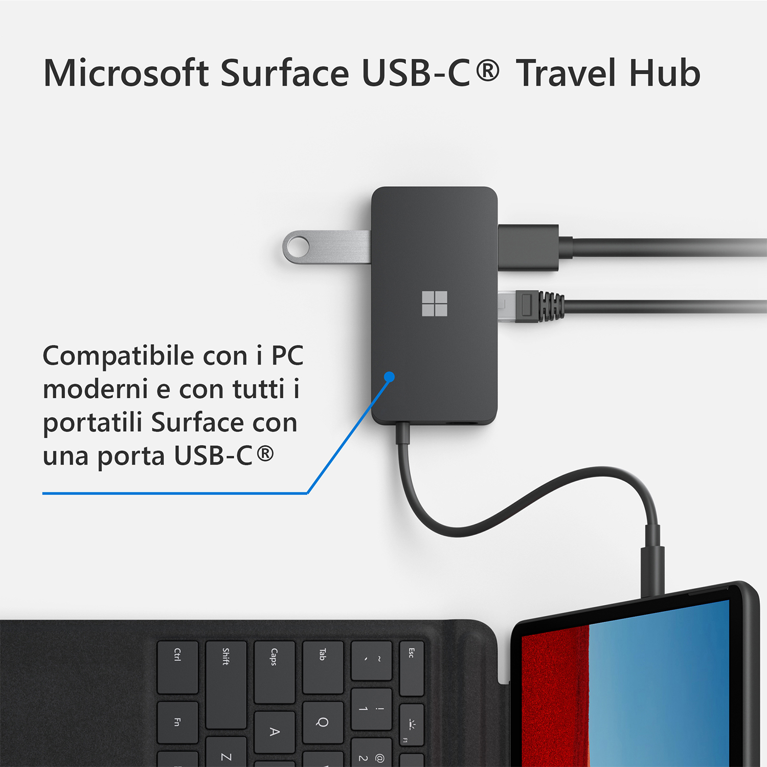 MICROSOFT HUB PORTATILE Surface USB-C Travel Hub | MediaWorld.it