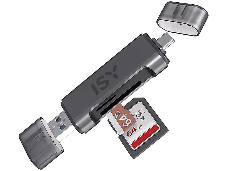 ISY ICR-6000 USB Type-C és USB-A SD/microSD kártyaolvasó (2V225536 ...