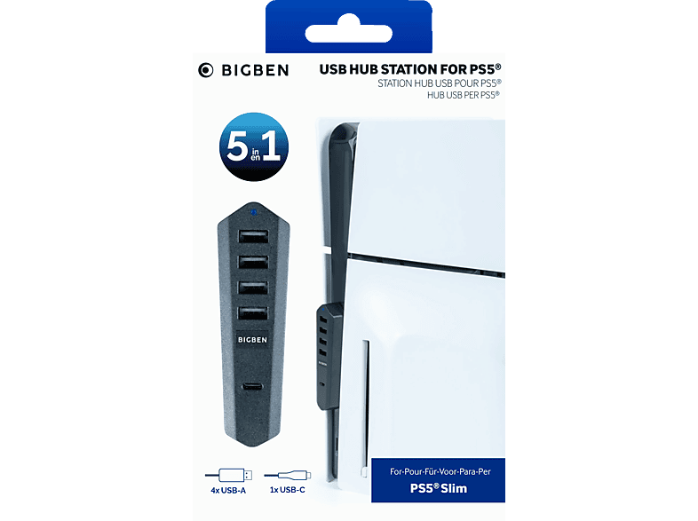 BIGBEN BB 025002 USB-HUB FÜR PS5 SLIM, Gaming Zubehör, Schwarz | MediaMarkt