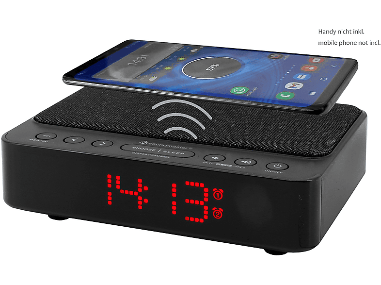 SOUNDMASTER UR124SW UKW-PLL Uhrenradio mit kabelloser Ladefunktion ...