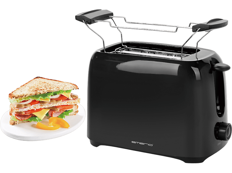 EMERIO TO-128676.3 Toaster (Schwarz, 700 Watt, Schlitze: 2) | MediaMarkt