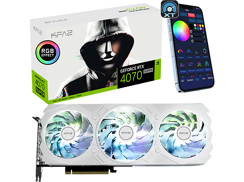 KFA2 GeForce RTX™ 4070 Super EX GAMER 1-Click OC 12GB GDDR6X 192-bit DP*3/HDMI DLSS 3, white ...
