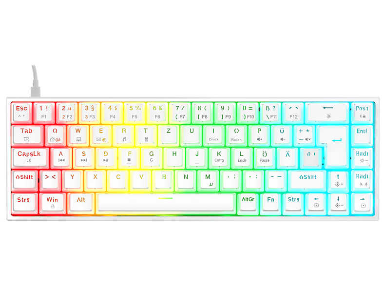 ISY IGK 5500-WT Gaming Tastatur, 65% Layout, Mechanisch, Pudding ...