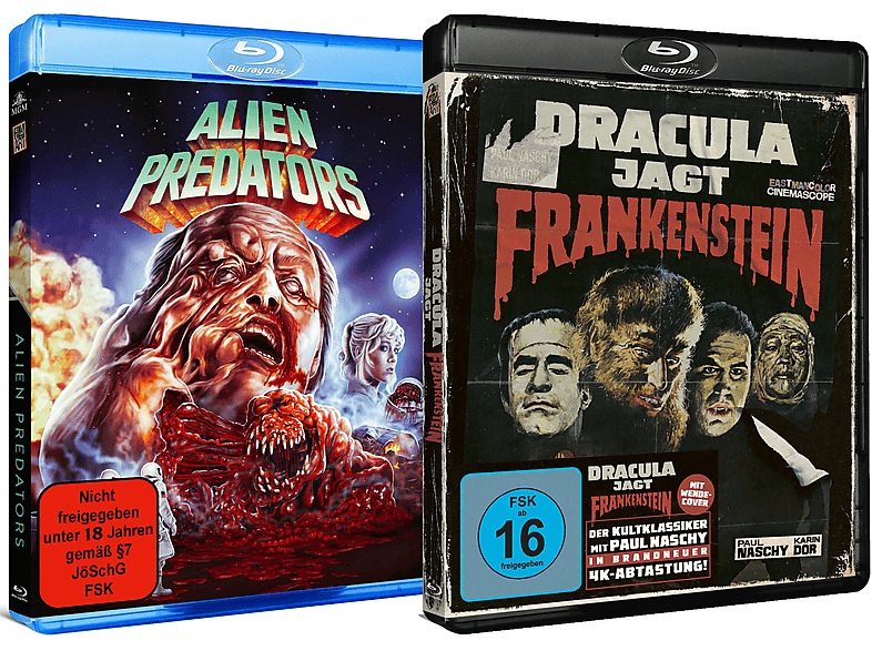 Horror- Bundle: Alien Predators, Dracula jagt Frankenstein Blu-ray ...