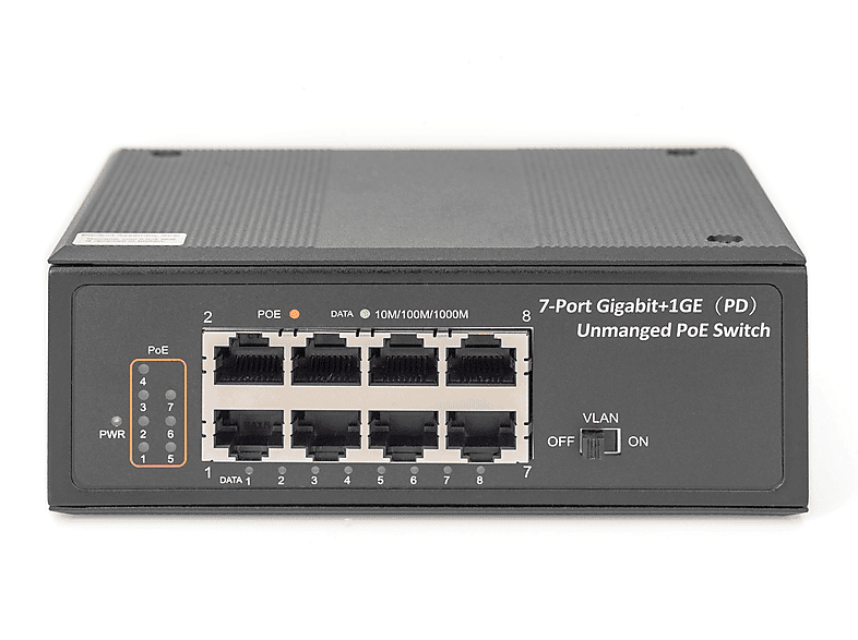 DIGITUS 7 Port Gigabit Ethernet Netzwerk PoE Switch for Business ...