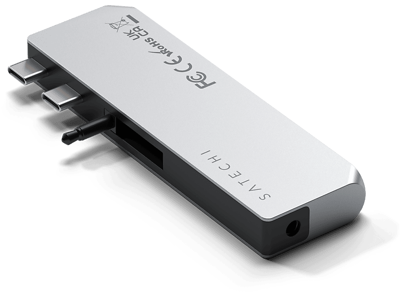 SATECHI Pro Hub Mini, multiport adapter, 2x USB-A, 2x USB-C, LAN, 3,5mm ...