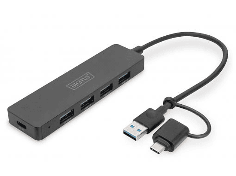 DIGITUS USB 3.0 Hub 4-Port for Business, Slim Line, Schwarz | MediaMarkt