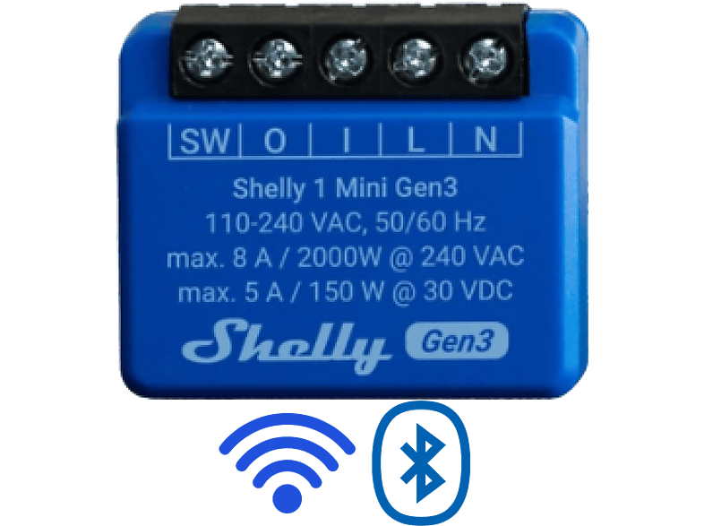 SHELLY 1 MINI egy áramkörös WiFi-s okosrelé, 8A (SHELLY-1MINI) | MediaMarkt