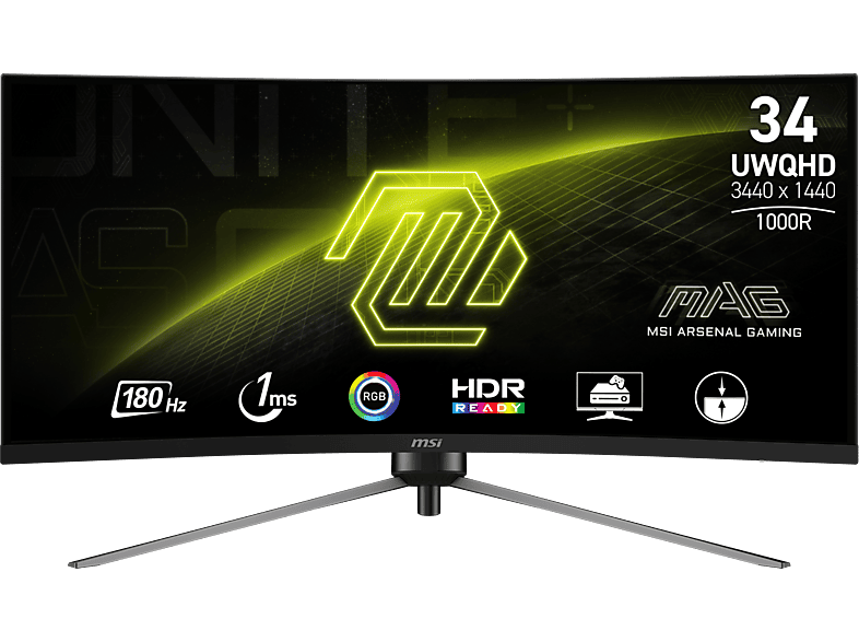 MSI MAG 345CQR | 34 inch - 3440 x 1440 (Ultrawide Quad HD) - 1 ms - 180 ...