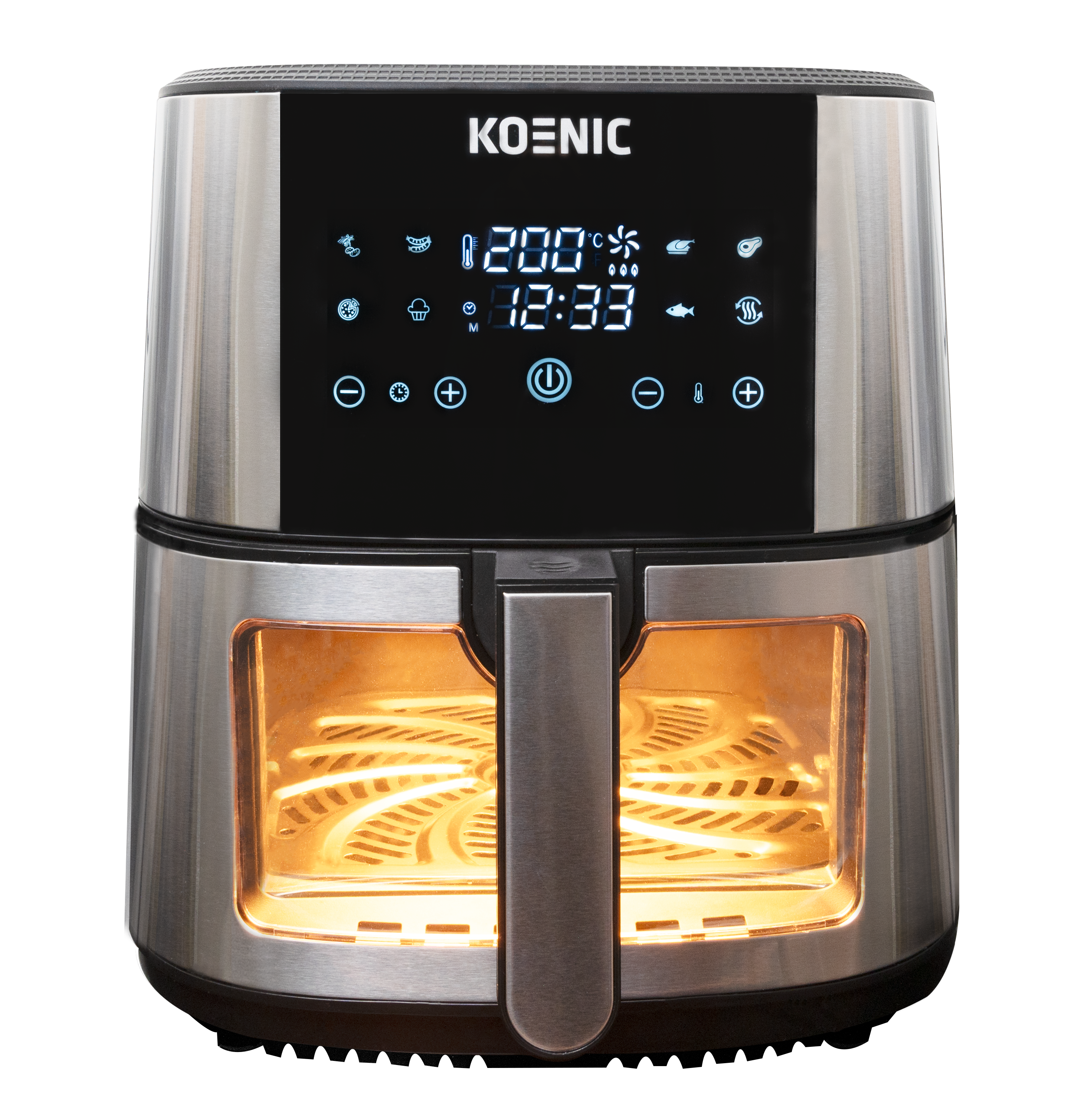 KOENIC KAF 71523 B Air Fryer Heißluftfritteuse 7,2 l, 1500 Watt, Silber ...