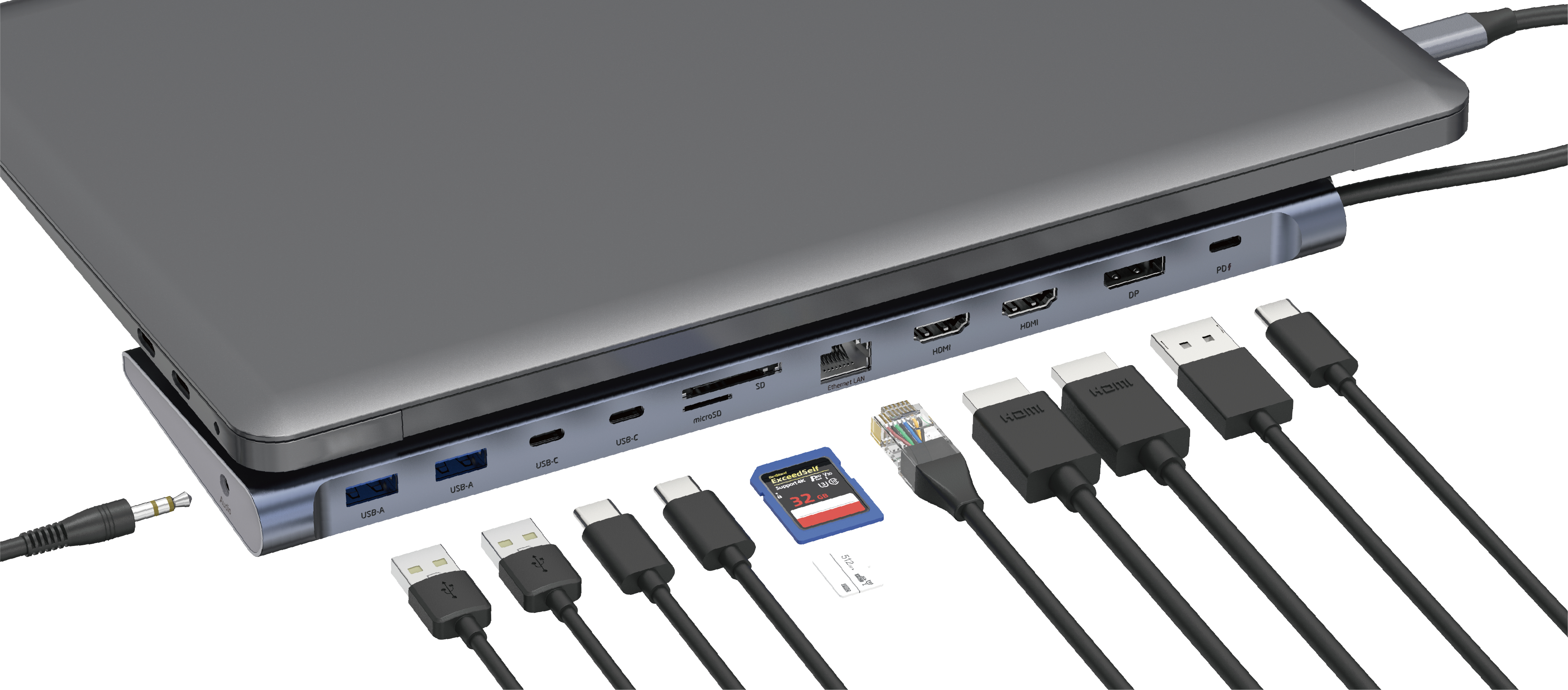 ISY IDO-1100 USB-C Multiport Docking Station + Power Delivery, Silber ...