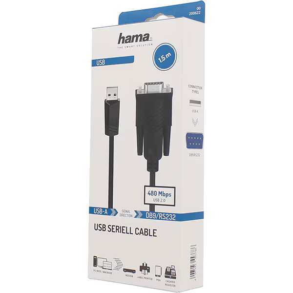 HAMA HM.200622 Serial RS-232 USB A Fiş | 9pin D Fiş 1.5m Adaptör Fiyat ...