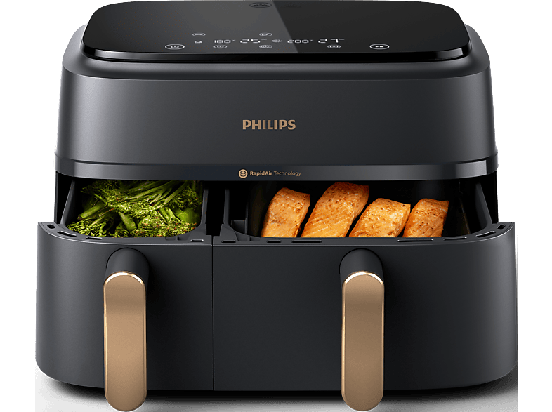 PHILIPS NA352/00 Heißluftfritteuse mit zwei Körben (9 l, 2750 Watt ...