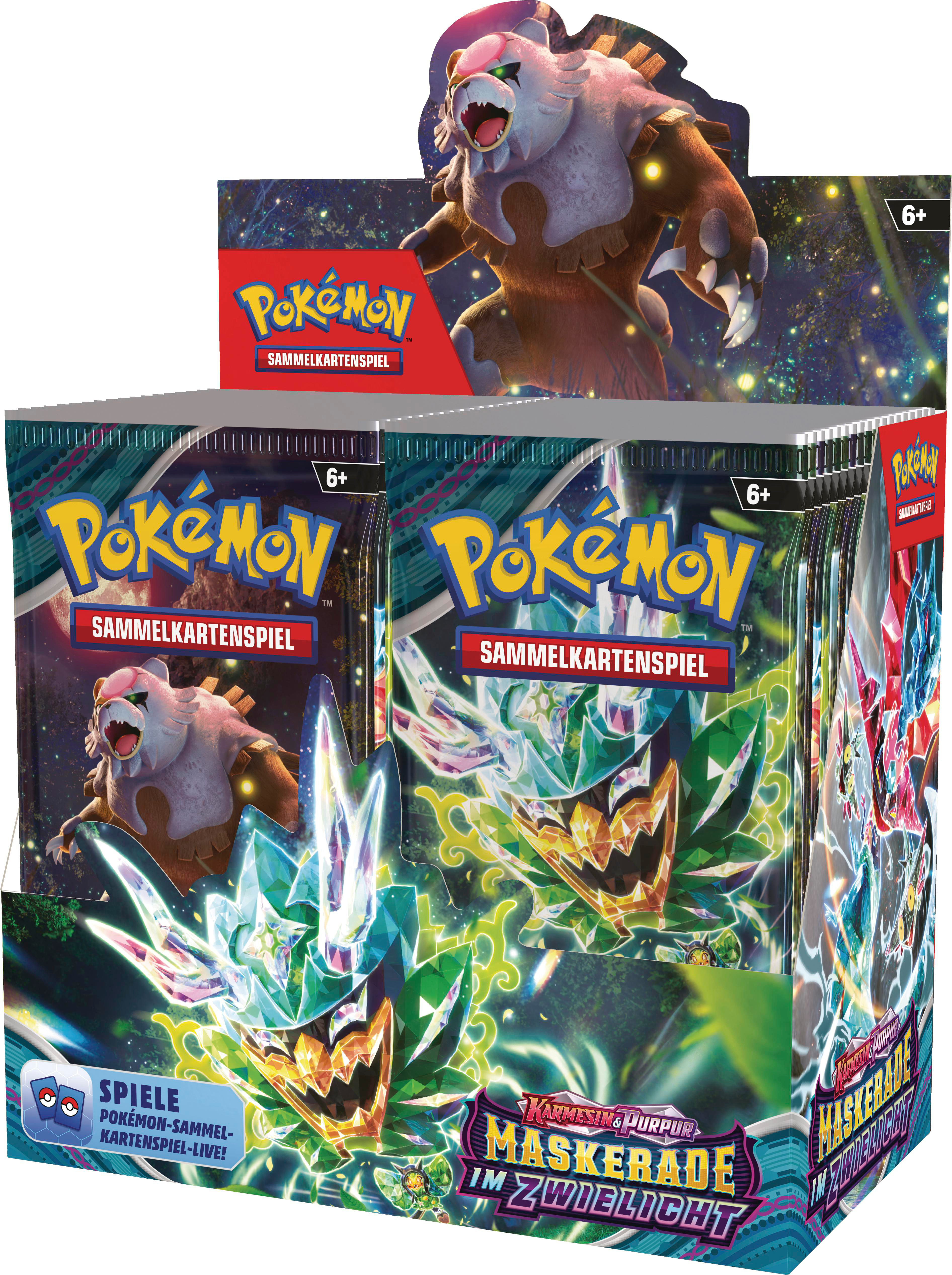 POKEMON 45878 Pokémon Karmesin & Purpur Serie 06 Booster Sammelkarten ...