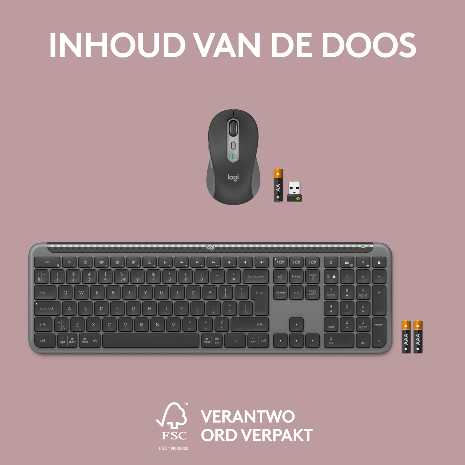 LOGITECH MK950 Signature Slim Draadloos Toetsenbord-en-muis-set Grijs ...