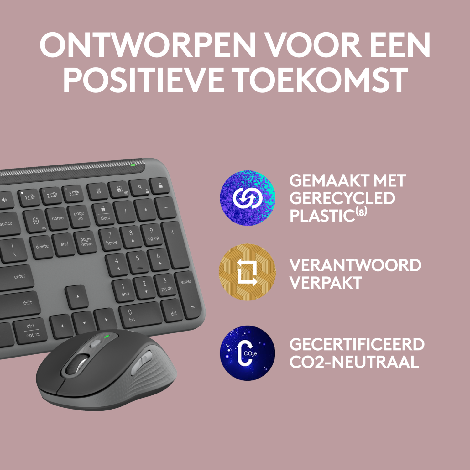 LOGITECH MK950 Signature Slim Draadloos Toetsenbord-en-muis-set Grijs ...