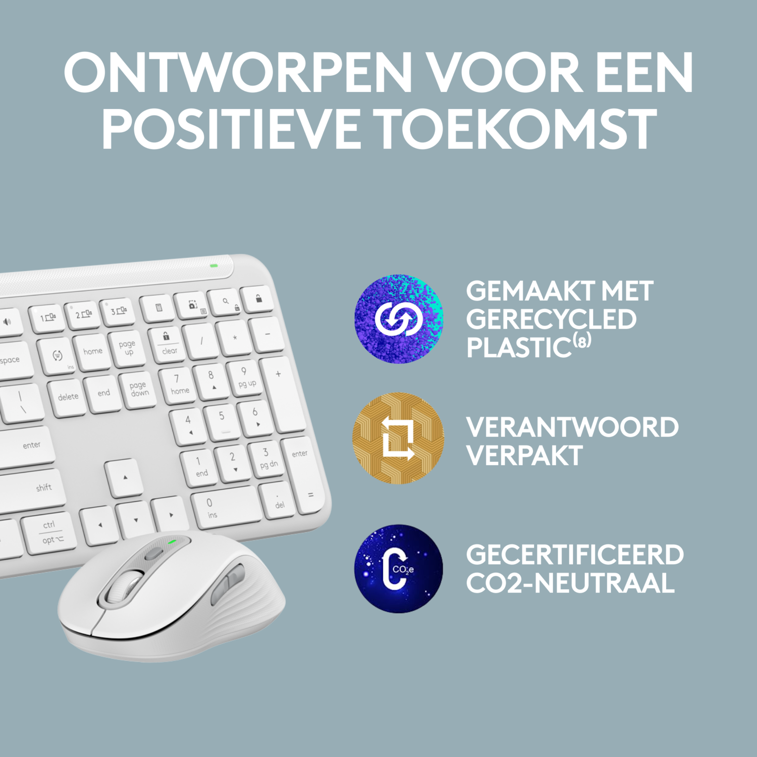 LOGITECH MK950 Signature Slim Draadloos Toetsenbord-en-muis-set Wit ...