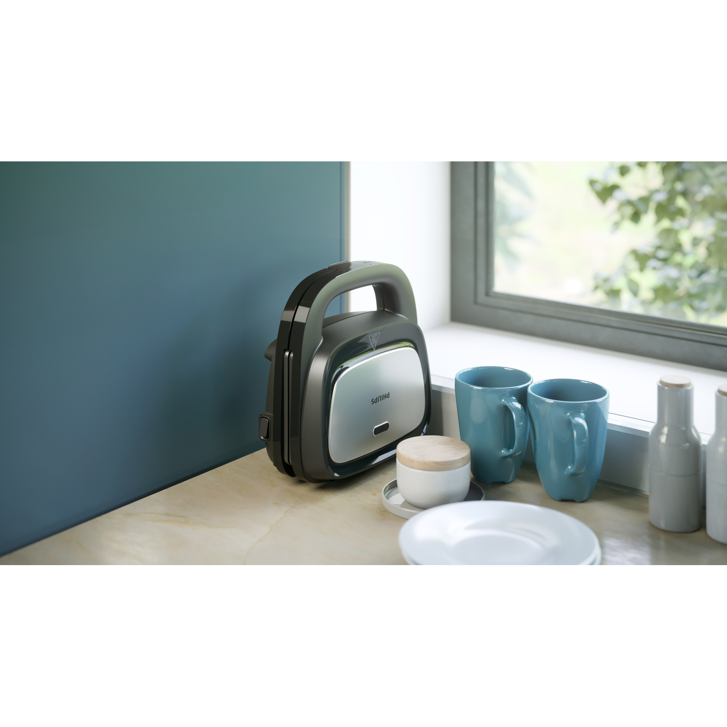 PHILIPS Machine à croque-monsieur | Machine à gaufres (HD2350/80)