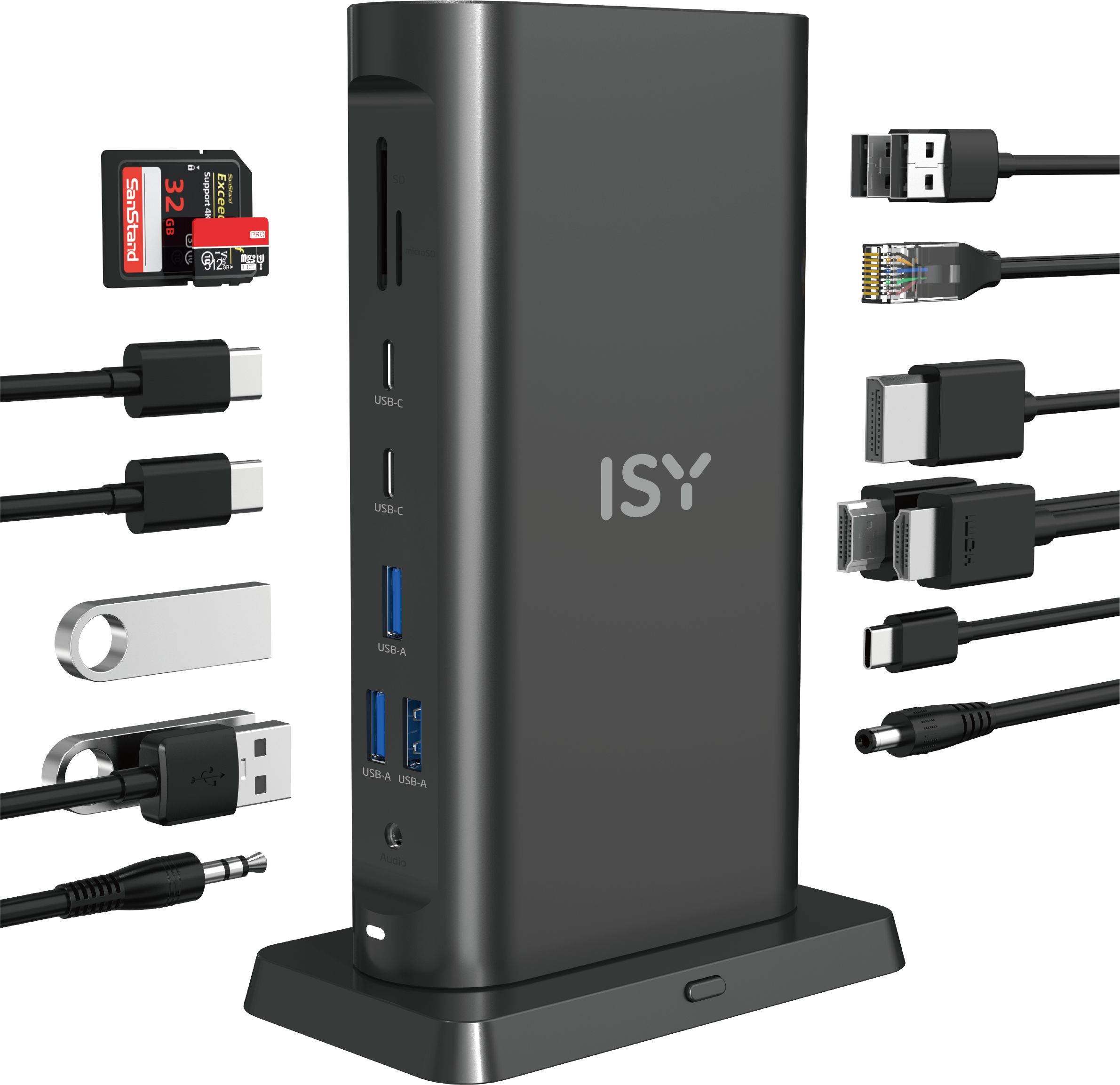 ISY IDO-3000 Docking Station, USB 3.1, 100W Laden, Schwarz online ...