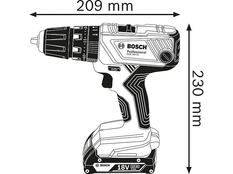 BOSCH PROFESSIONAL 06019H1107 Elektrische Handbohrmaschine, Schwarz ...