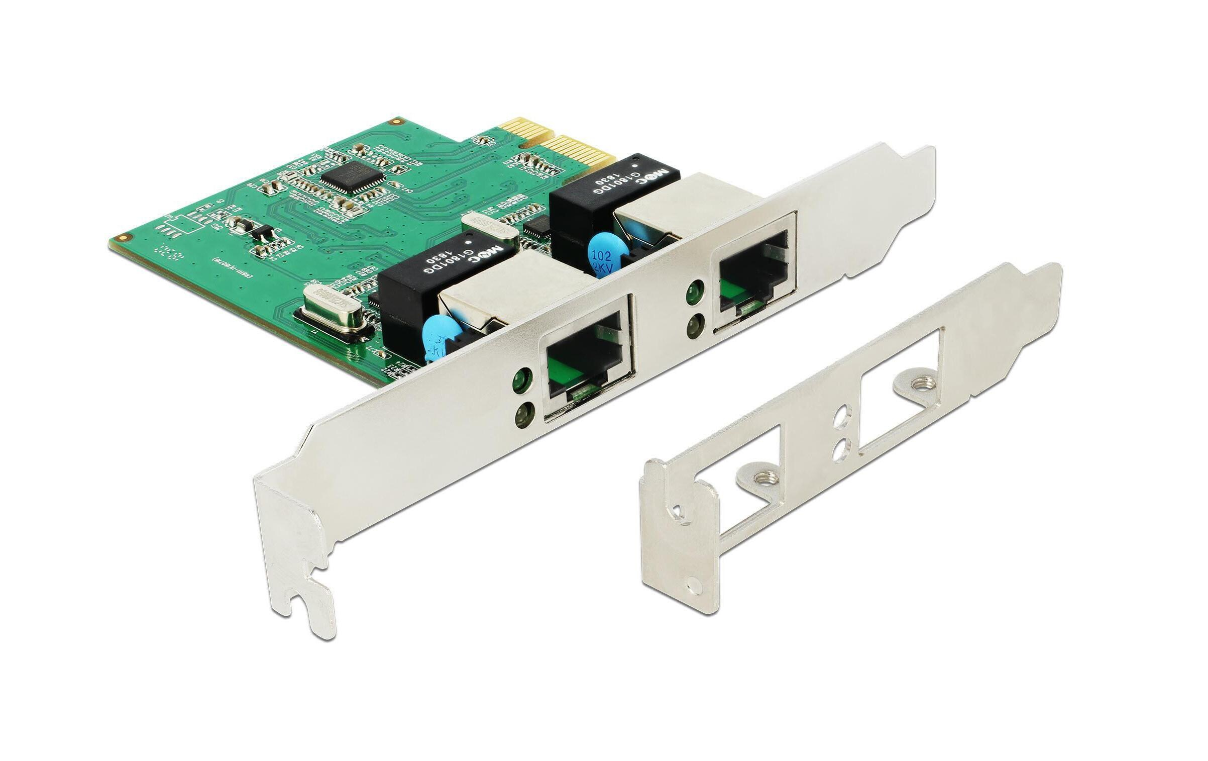 DELOCK 89999 2-PORTS 1GBPS REALTEK RTL8111H CHIP carte réseau Ethernet ...