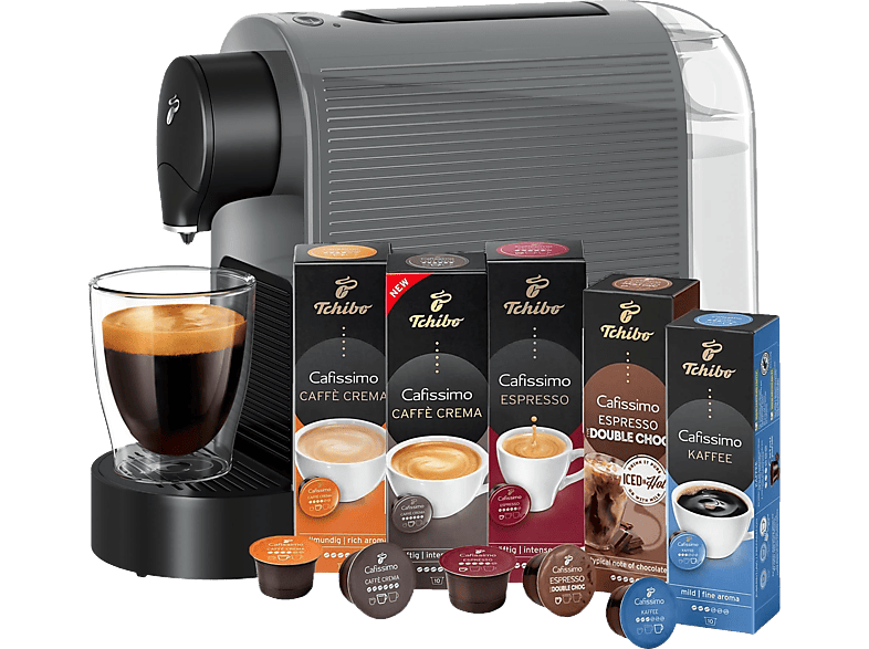 TCHIBO CAFISSIMO Pure plus + 50 Kapseln Kapselmaschine Grau | SATURN