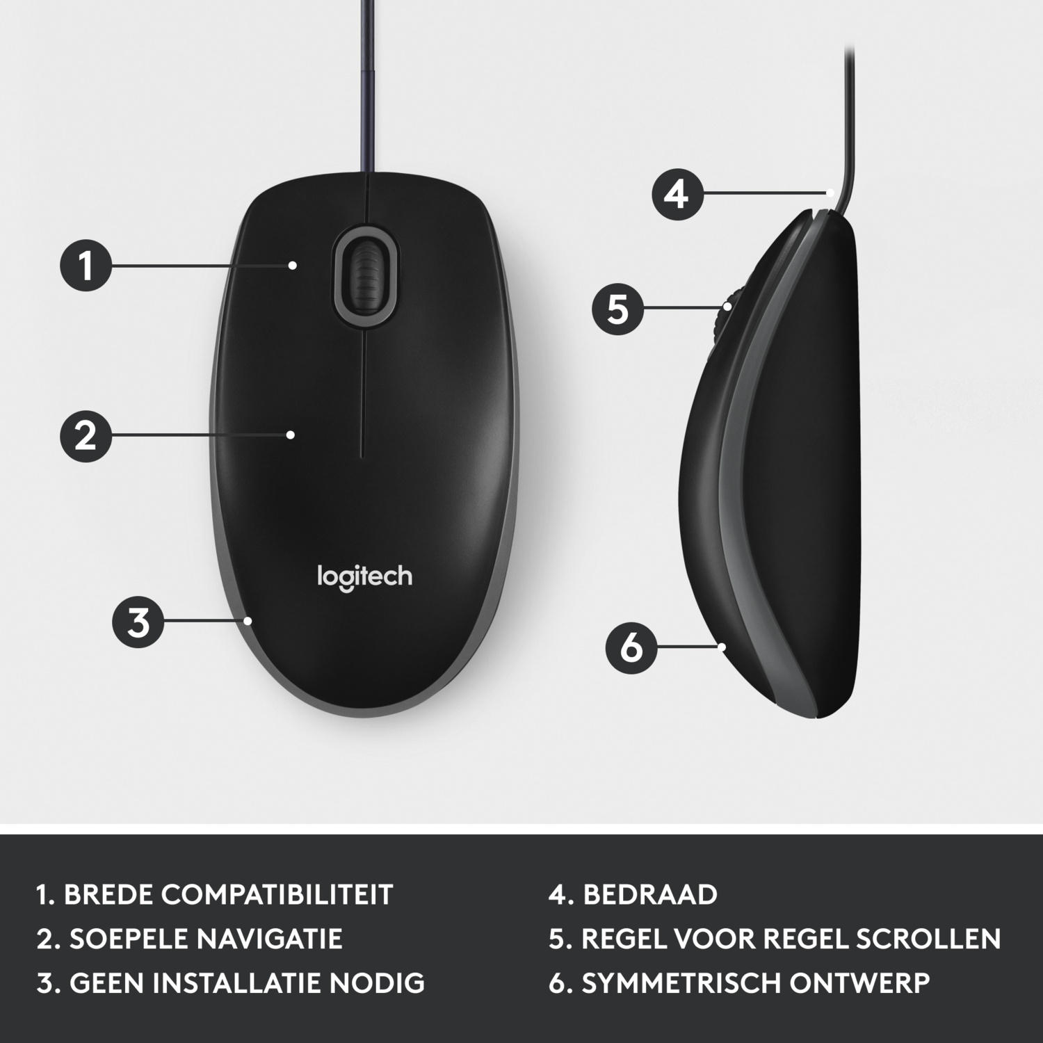 LOGITECH M100 | Bedrade Muis -Zwart kopen? | MediaMarkt