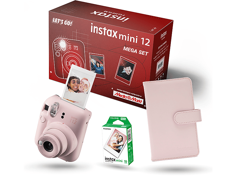 Aparat FUJIFILM Instax mini 12 Mega Set ( Album + wkłady) Różowy ...