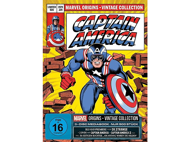Marvel Origins | Captain America I+II + Dr. Strang Cover B [Blu-ray ...