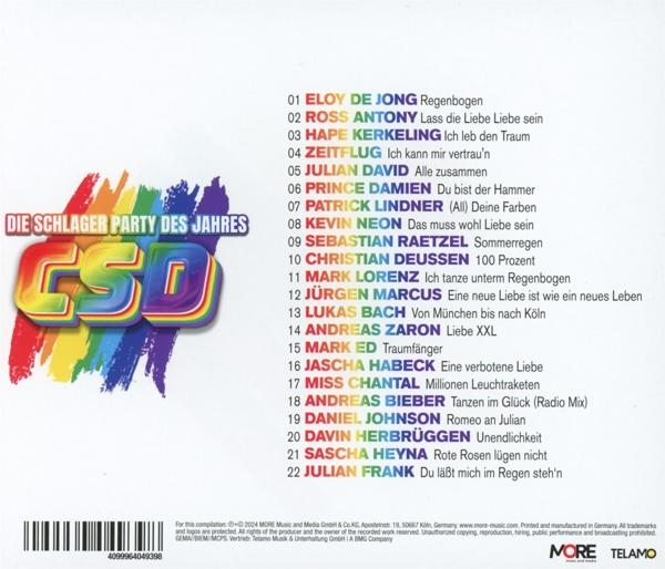 VARIOUS | VARIOUS - CSD-Die Schlager Party des Jahres - (CD) Schlager ...