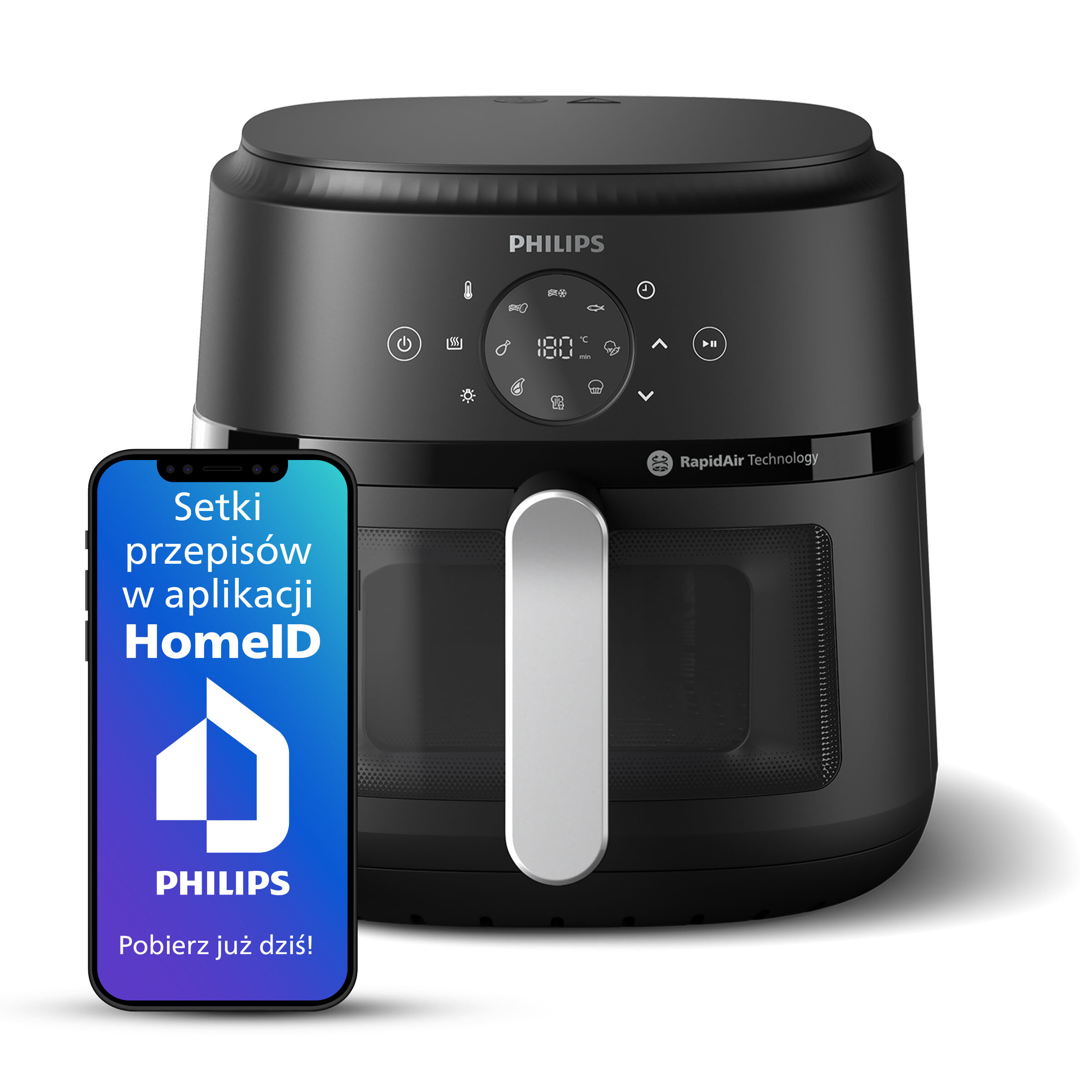 Frytkownica beztłuszczowa PHILIPS Ovi NA231/00 Air Fryer z okienkiem ...