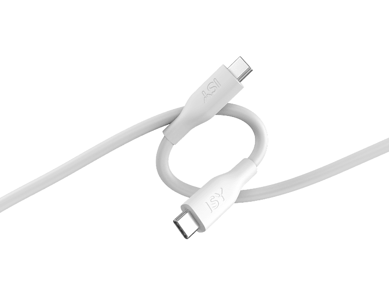 ISY ICS 5001-WT-CC, USB-C auf USB-C Silikonkabel, 2 m, Weiß | MediaMarkt