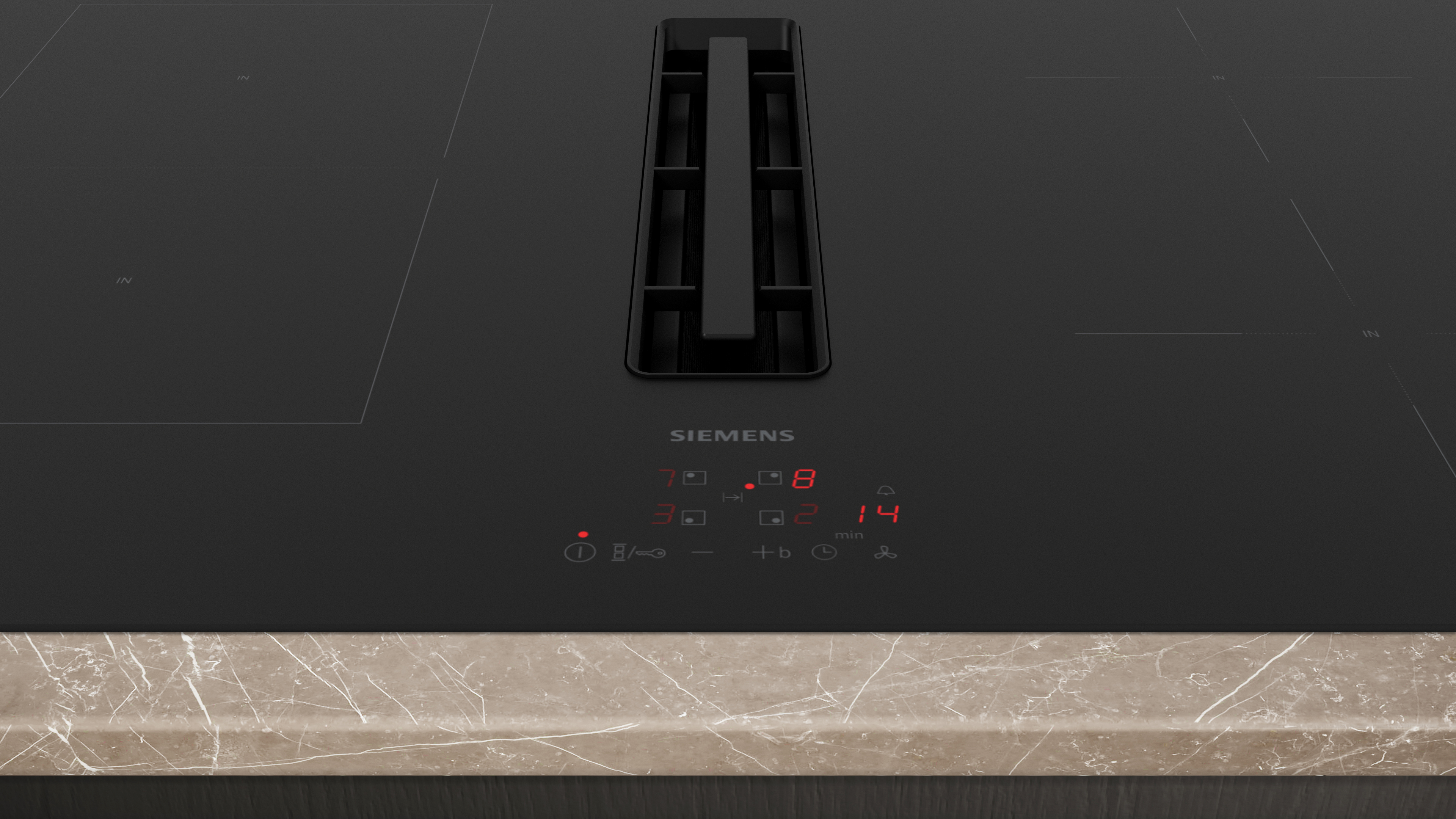 SIEMENS ED811BS16E Kochfeld mit Dunstabzug (800 mm breit, 522 mm tief ...