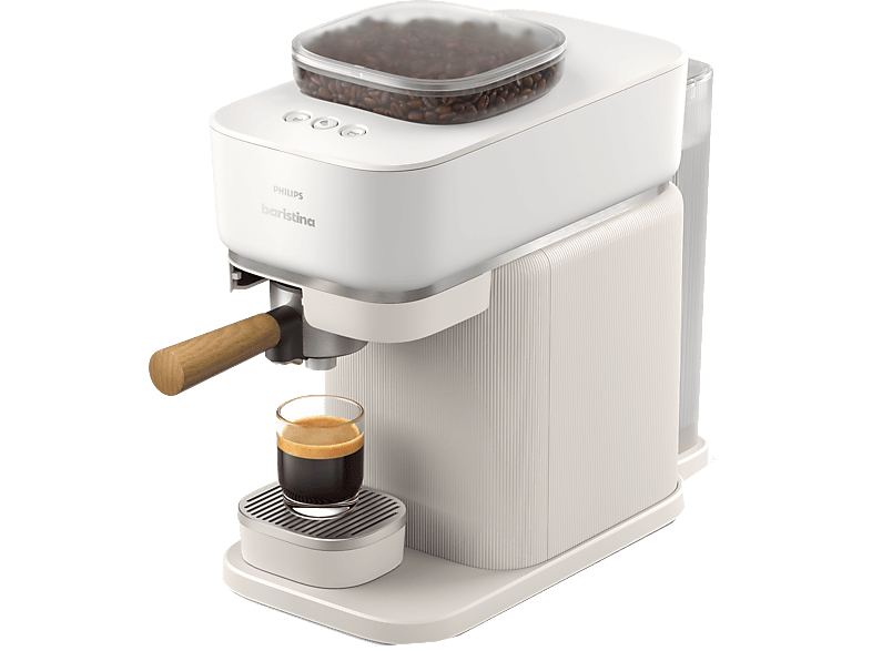 PHILIPS BAR302/20 Baristina Espressomaschine (Weiss/Eschenholz ...
